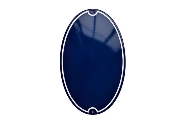 Blue Vertical Oval Metropolitan Sign 12 × 19 CM – RAMSIGN.COM