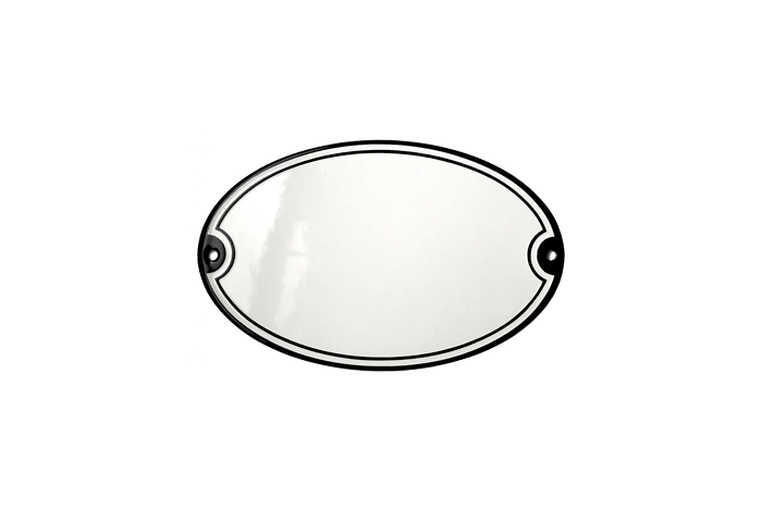 White Horizontal Oval Highlander Sign 14 × 9 CM – RAMSIGN.COM