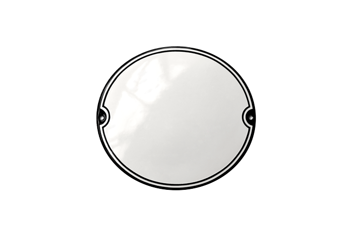 White Horizontal Oval Highlander Sign 15 x 13,6 CM – RAMSIGN.COM