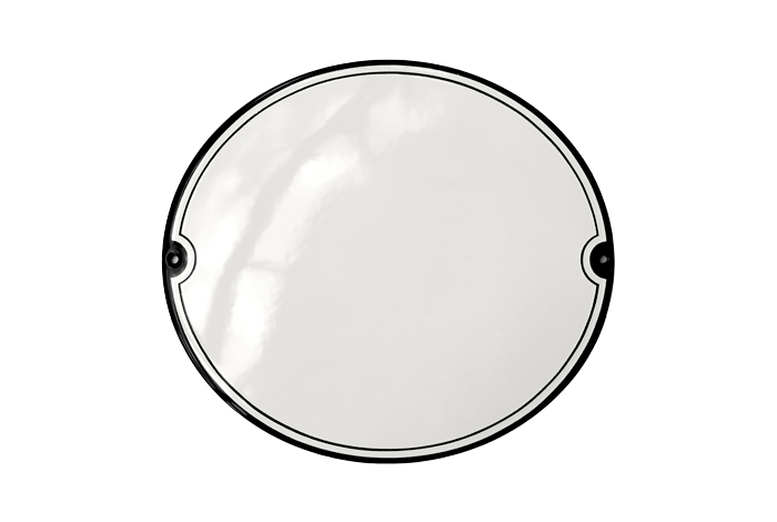 White Horizontal Oval Highlander Sign 20 x 18 CM – RAMSIGN.COM