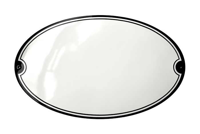 White Horizontal Oval Highlander Sign 34 x 21 CM – RAMSIGN.COM